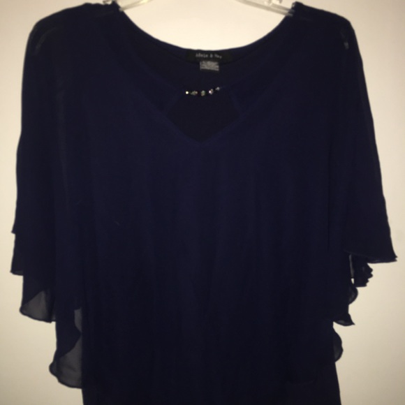 adele & may | Tops | Adele May Navy Blue Blouse | Poshmark